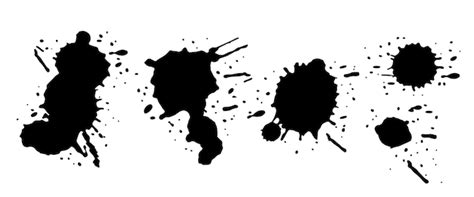Premium Vector Set Of Black Ink Spot And Dots Drops And Splashes