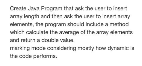 Solved Create Java Program That Ask The User To Insert Array