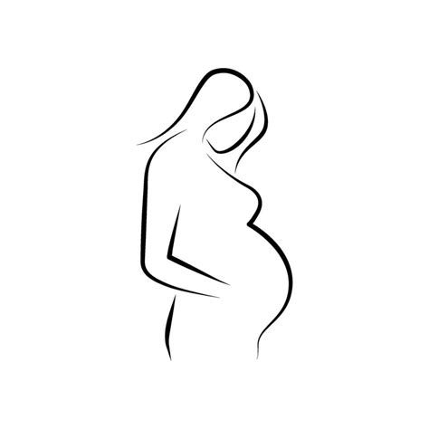 Pregnancy Women Vector Illustration Outline 34478779 Vector Art At Vecteezy