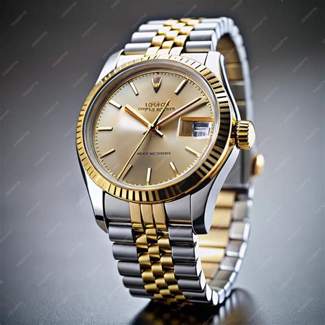 A Gold And Silver Watch With The Word Quot Rolex Quot On The Face