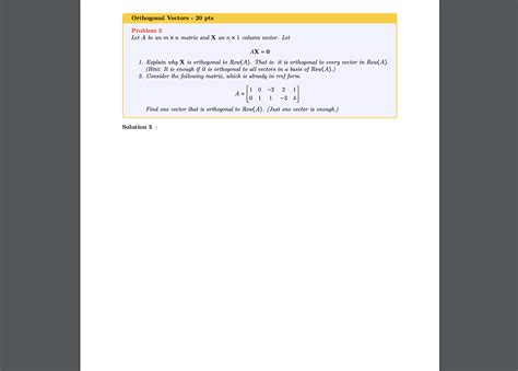 Problem Let A Be An Mn Matrix And X An N Column Chegg