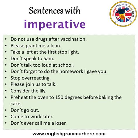Sentences With Imperative Imperative In A Sentence In English Sentences For Imperative