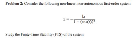 solved problem 2 consider the following non linear
