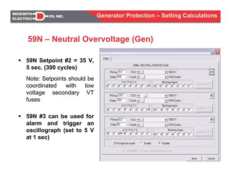 Generator Protection Calculations Settings Pdf