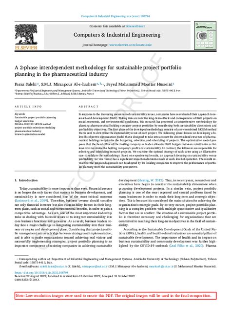 Pdf A 2 Phase Interdependent Methodology For Sustainable Project