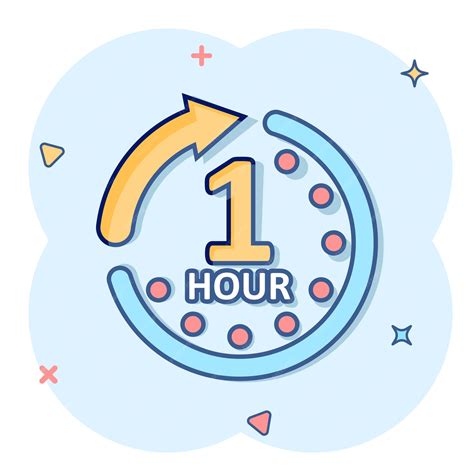 Premium Vector 1 Hour Clock Icon In Comic Style Timer Countdown