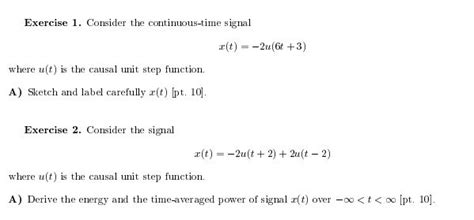solved exercise 1 consider the continuous time signal r t