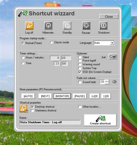 Vista Shutdown Timer Windows Software Utilities