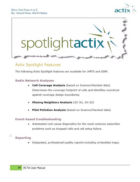 drive test from a t z part 3 actix pdf computer software and