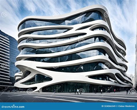 The Magnificent Deconstructivist Architecture Stock Illustration
