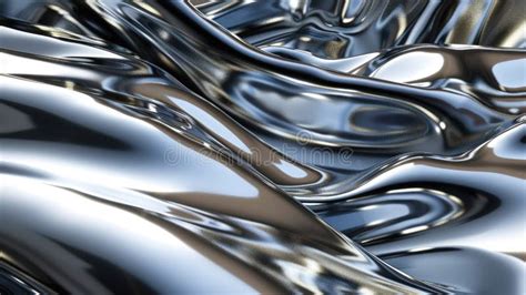 A Stylish Background Featuring Surreal Liquid Metal Waves With Dynamic Flow And Futuristic