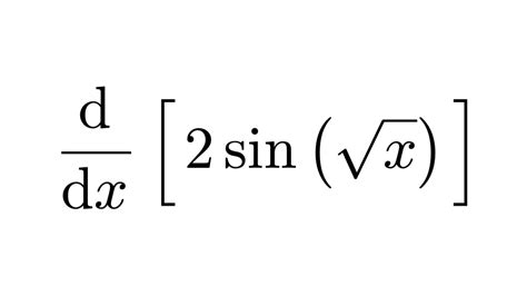 Derivative Of 2sin Sqrt X Youtube