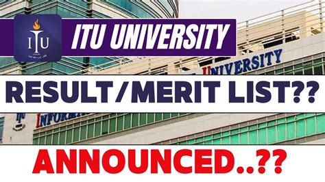 Itu Merit List Announcement 2025 I Itu Admission Test Result 2025 I Itu