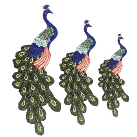 Embroiered Peacock Patch Applique Vintage Embroidered Patch Etsy