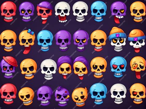 Skull Emojis Set Premium Ai Generated Vector Skull Emojis Set Premium Ai Generated Vector