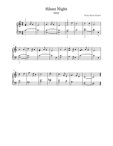 Silent Night Easy Sheet Music For Piano Solo