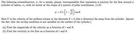 solved the following streamfunction for a steady planar