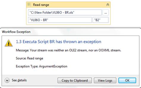 Read Range Your Stream Was Neither An Ole2 Stream Nor An Ooxml