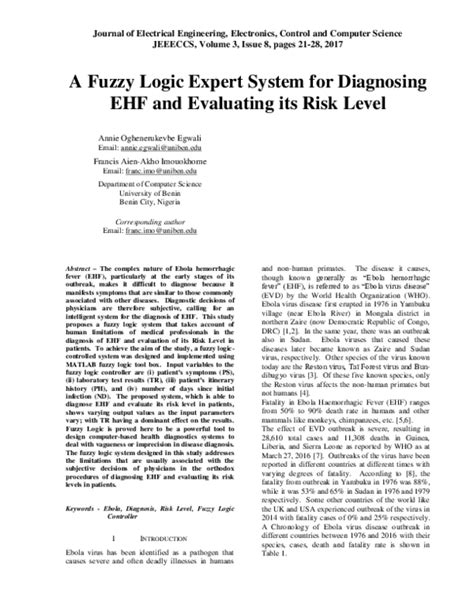 pdf a fuzzy logic expert system for diagnosing ehf and evaluating its