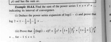 Solved Solve The Full Question And Has The Sum Uv Example 1044 Find The Sum Of The Power