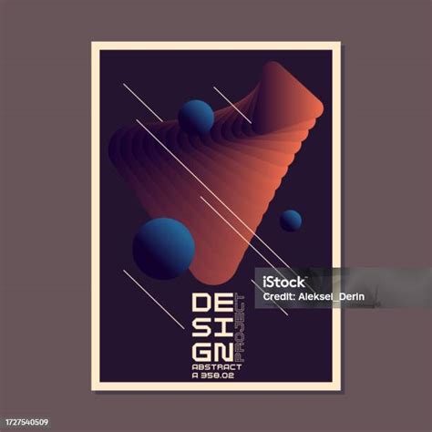 디자인에 사용할 템플릿입니다 기하학적 모양의 구성입니다 추상적인 배경입니다 현대 포스터 3차원 형태에 대한 스톡 벡터 아트 및 기타 이미지 Istock