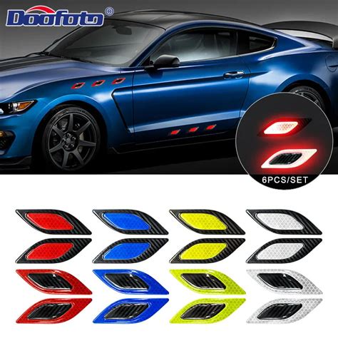 Pegatina Reflectante De Fibra De Carbono Para Coche Tiras Reflectantes