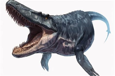 水中で躍動するかっこいいモササウルス｜イラスト・フリー素材なら「シンテリ」