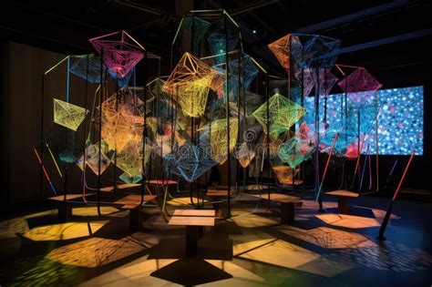 Kinetic And Interactive Art Installation Featuring Different Shapes