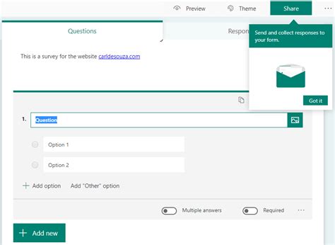 Using Microsoft Forms To Create Surveys And Capture Feedback Carl De Souza