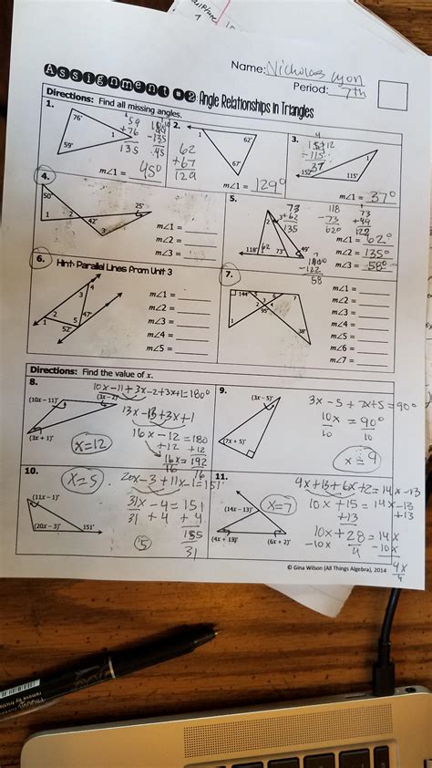 [grade 10 Geometry Angle Relationships In Triangles] I Need Help Answering Problem 4 6 7 R