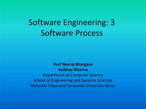 Software Engineering 3 Software Process Pptx Computer Software And