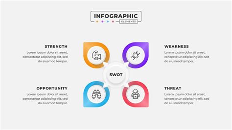 Swot Analysis Infographic Template With Icons 46526497 Vector Art At