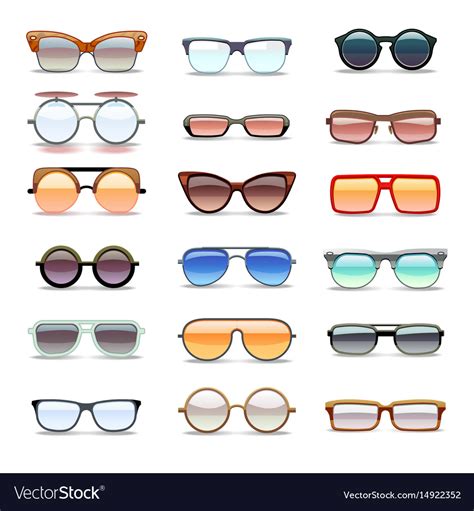 Summer Sunglasses Fashion Eyeglasses Flat Vector Image