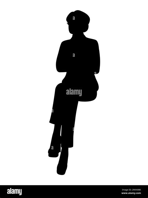 Business Woman Sitting Silhouette