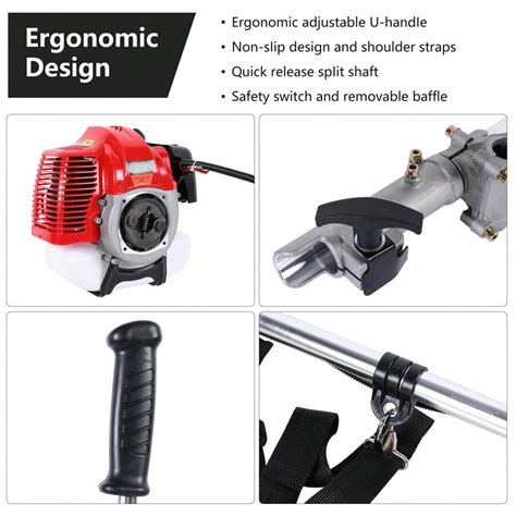 52cc Gas Powered Grass String Trimmer Gasonline Brush Cutter Shaft