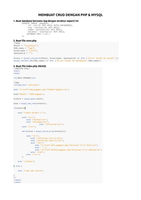 Crud Dengan Php Dan Mysql Pdf