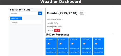 Github Sahiljanbandhuweather Dashboard Weather Dashboard Is Based