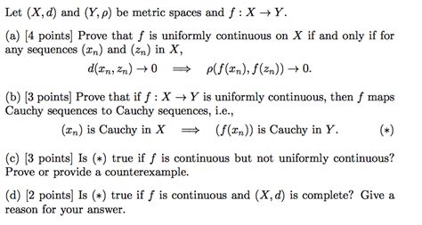solved let x d and y be metric spaces and f x y