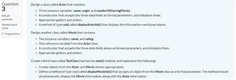 solved design a class called actor that contains question 3