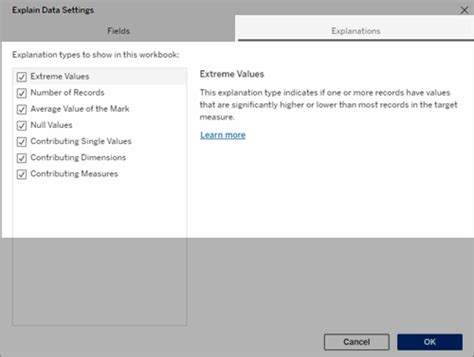 Control Access To Explain Data Tableau