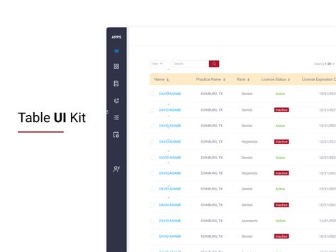 Table Ui Kit Design By Imran Hossain On Dribbble