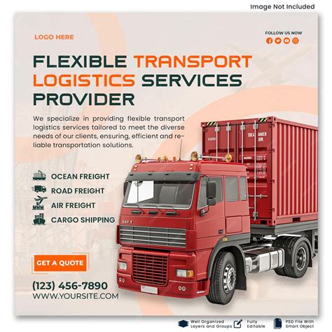 Premium Psd Logistics Services Provider Promotional Social Media