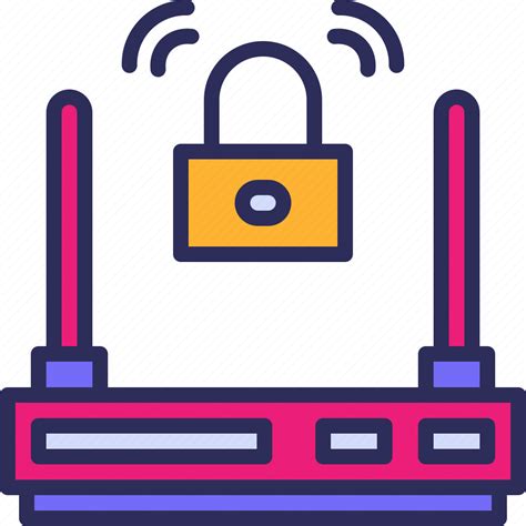 Router Lock Signal Internet Connection Icon Download On Iconfinder