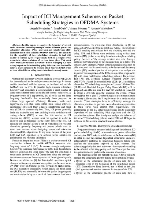 Pdf Impact Of Ici Management Schemes On Packet Scheduling Strategies In Ofdma Systems Angela