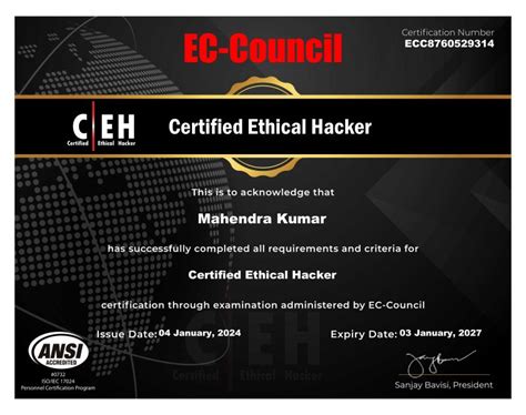 Mahendra Kumar On Linkedin Ceh Certifiedethicalhacker Cybersecurity Milestoneachievement…