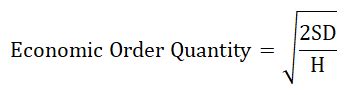 Economic Order Quantity EOQ Formula Calculator Excel Template