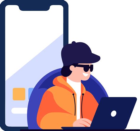 Hand Drawn Thief Or Hacker In Concept Cyber Security In Flat Style PNG