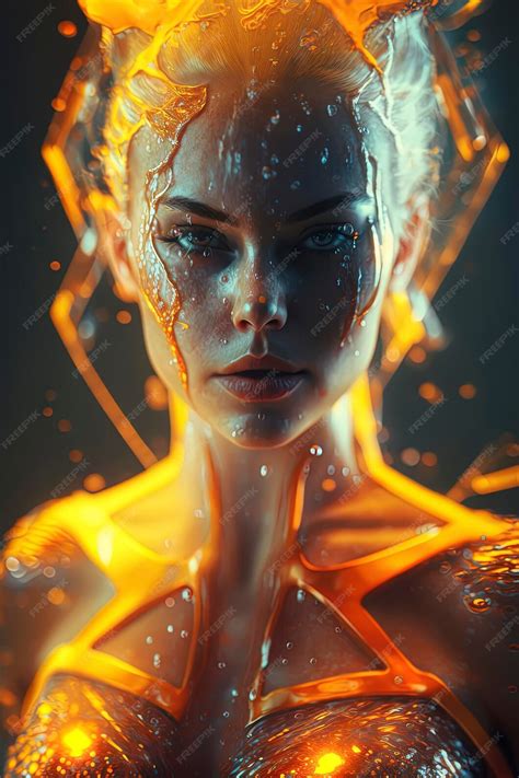 Premium Photo Glass Encased Attractive Woman From The Fifth Element Generative Ai