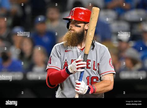 Los Angeles Angels Brandon Marsh At Bat Against The Kansas City Royals