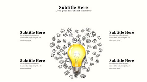 Light Bulb Surrounded By Doodles On Yellow Background Google Slides Theme And Powerpoint